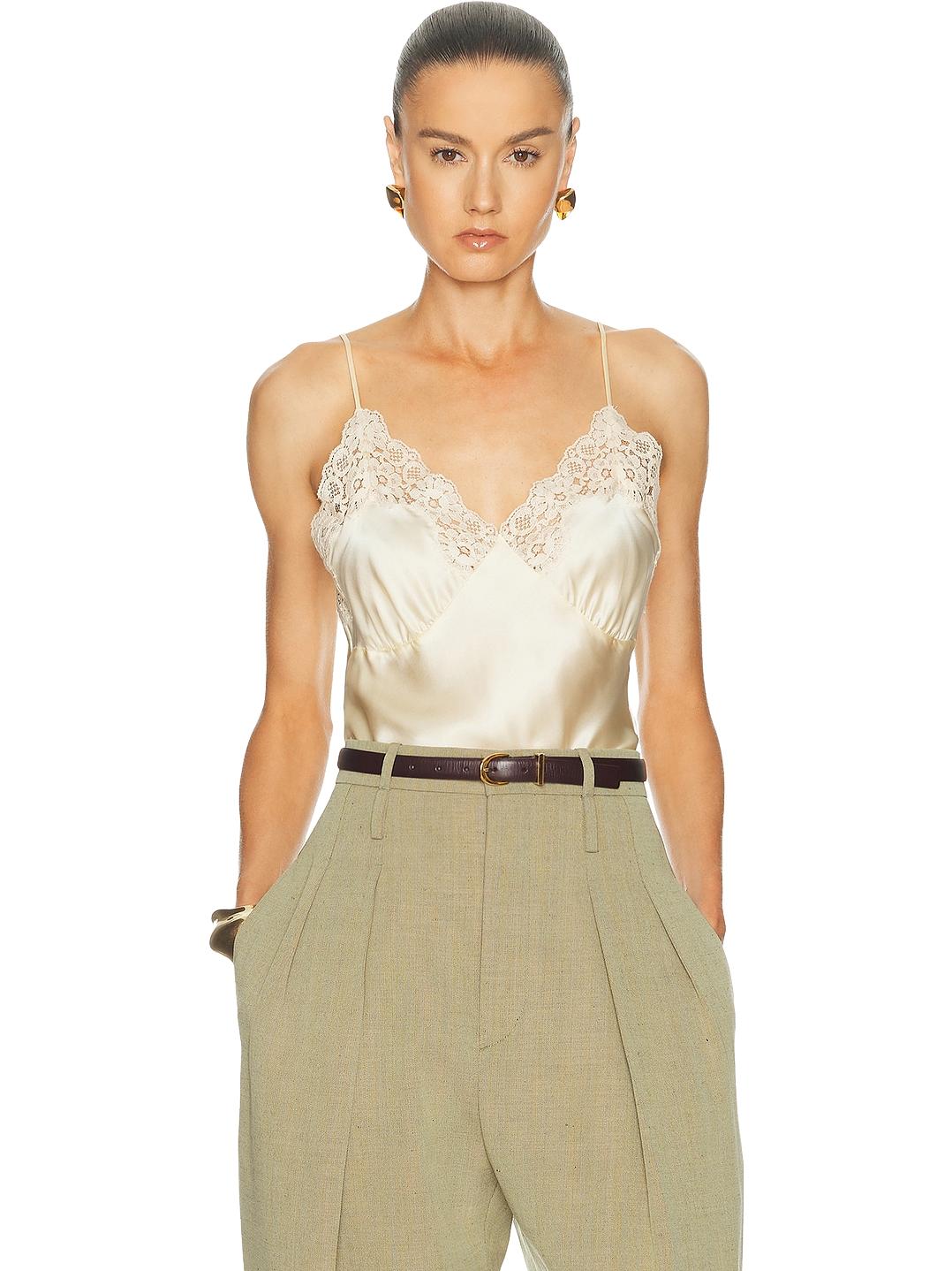 STELLA MCCARTNEY Stella McCartney Lace Trimmed Silk Cami Top
